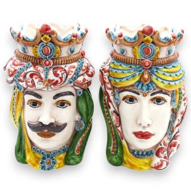 TÊTES DE MORO Scilly Anglo-Normandes (Couple) H 18 CM Ca. ,Céramique ...