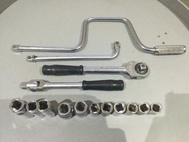 SIDCHROME RATCHET/SPEED BRACE /ANGLE BAR/90DEG BAR/x11 SOCKET LOT 1/2 ...