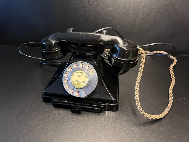 VINTAGE GPO 232F Bakelite Telephone 1930s Rotary Dial Pyramid Model ...