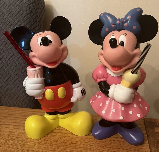 VINTAGE RETRO WALT Disney Mickey Minnie Mouse 3D Bottle Cup Straw ...