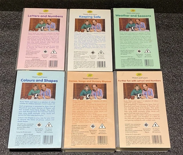 KIDS VINTAGE VHS Video Bundle X 6 Boots Watch & Learn Collection VGC £ ...