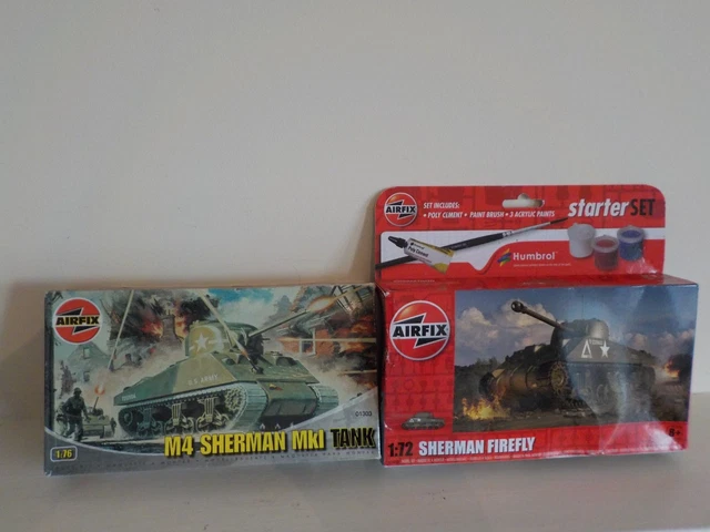AIRFIX ARMY MODEL Vintage M4 Sherman Mki Tank & Sherman Firefly ...