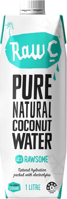 RAW C STRAIGHT up Coconut Water 1 Litre (Pack of 6) $56.99 - PicClick AU