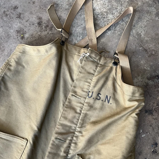 VINTAGE WW2 U.S. Navy Overalls Deck Pants Medium Lined WWII Vtg Stencil ...