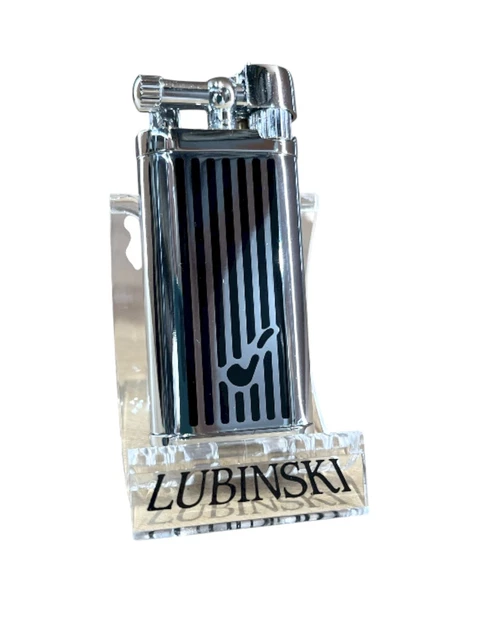 BRIQUET LUBINSKY POUR Pipe Professor Chrome Brillant Rayé Noir Logo ...