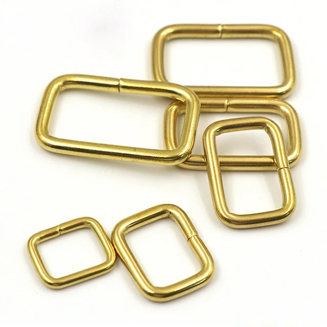 SOLID BRASS RECTANGLE Rings Loop Buckle for Webbing Belt/Bag 16 20 25 ...