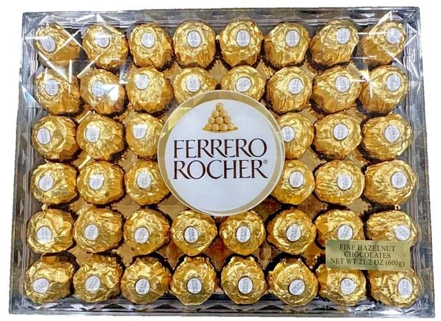 FERRERO ROCHER FINE Hazelnut Chocolates 48 Piece Chocolate Gift Box £22 ...