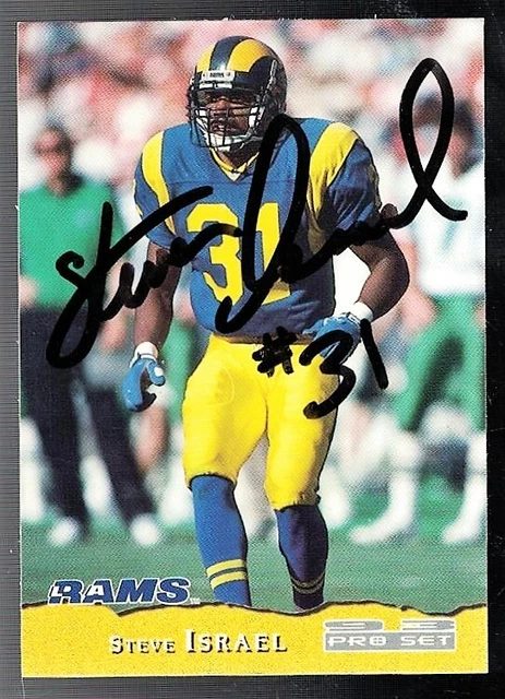 1993 SET PRO Steve Israel Rams Cb Signée Nfl Carte Football #238 EUR 3 ...