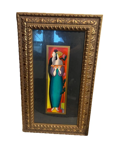 LINDA LE KINFF “Leki The Cat” Signed & Framed Oil Painting Art PP 6/8 ...