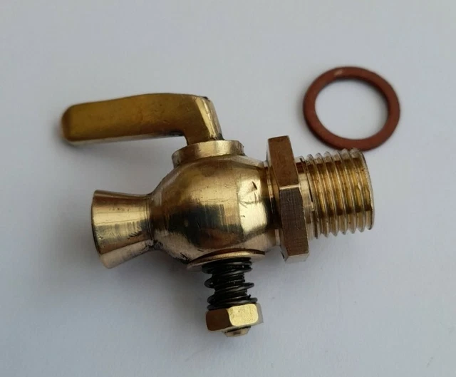TRACTOR RADIATOR ENGINE Block Drain Tap Brass 1/4 Bsp Nuffield Leyland ...
