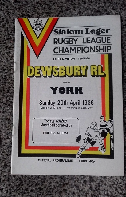 3 VINTAGE RUGBY Programmes (Dewsbury Rugby League 1986) Full Details ...