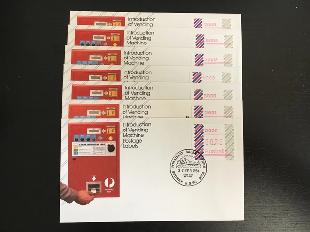 1984 AUSTRALIA INTRODUCTION Of Vending Machine Postage Labels 7 First ...