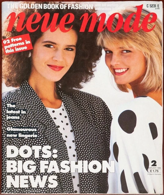 NEUE MODE SEWING Pattern Magazine February 1986 Vintage Jeans English ...
