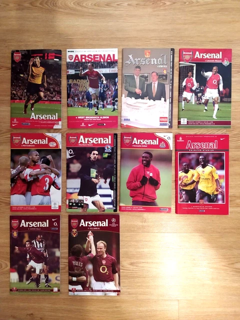 ARSENAL FOOTBALL PROGRAMMES job lot - 10 programmes from 2001-2008 ...