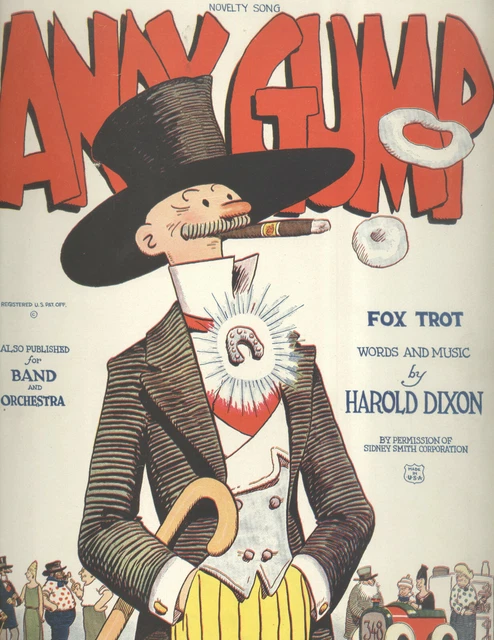 ANDY GUMP COMIC Strip Sheet Music "Andy Gump" SIDNEY SMITH Comic ...