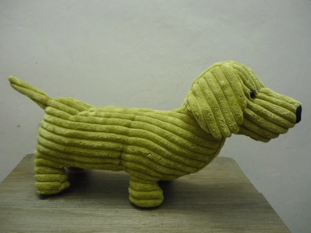 SOFT PLUSH GREEN Corduroy Dachshund Puppy Dog Toy Tiger Denmark 15 ...