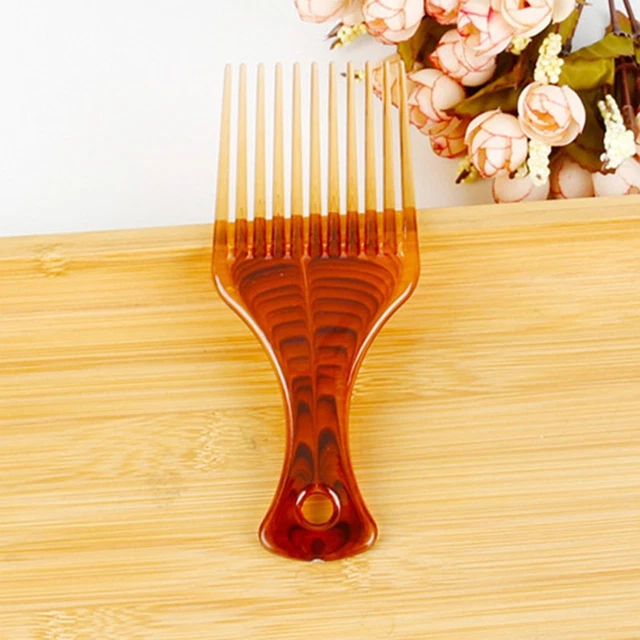 WIDE TEETH BRUSH Pick Comb Fork Hairbrush Insert Hair Pick Comb Plastic ...