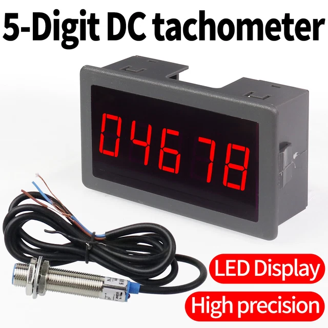 5-DIGIT LED DIGITAL tachometer RPM Meter For Brushless Motor Fan Hall ...