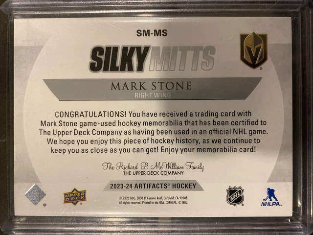 2023-24 UPPER DECK Artifacts Silky Mitts Gloves Golden Knights Mark ...