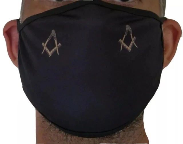 MASONIC FACE MASK, Freemason mask, Freemasonry, mason face mask square compass £2.99 - PicClick UK