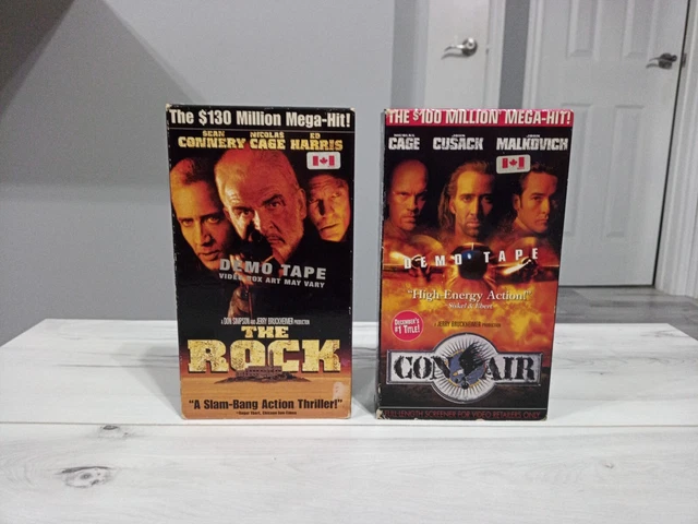 LOT OF 2 Nic Cage Canadian VHS Screeners/Demo/Promo (Con Air - The Rock ...
