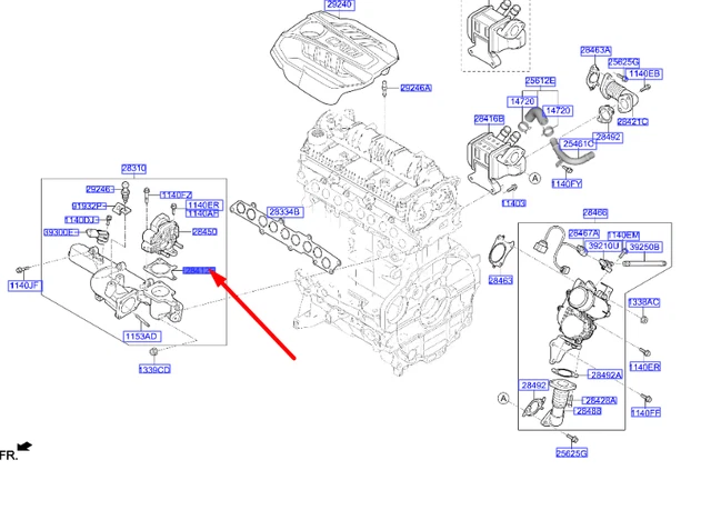 HYUNDAI TUCSON NX4 MK4 Electronic EGR Gasket 284202U000 NEW GENUINE £13 ...