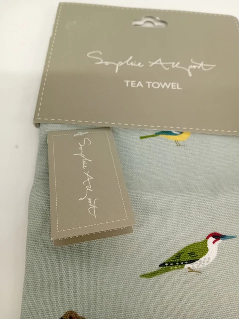 SOPHIE ALLPORT BIRD Pattern Tea Towel 100% Cotton Multicoloured - L022 ...