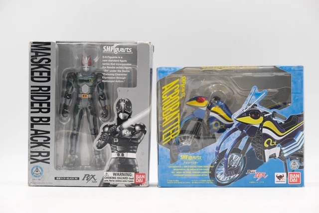 S.H.FIGUARTS MASKED KAMEN Rider BLACK RX & ACROBATTER Motorcycle Bike ...