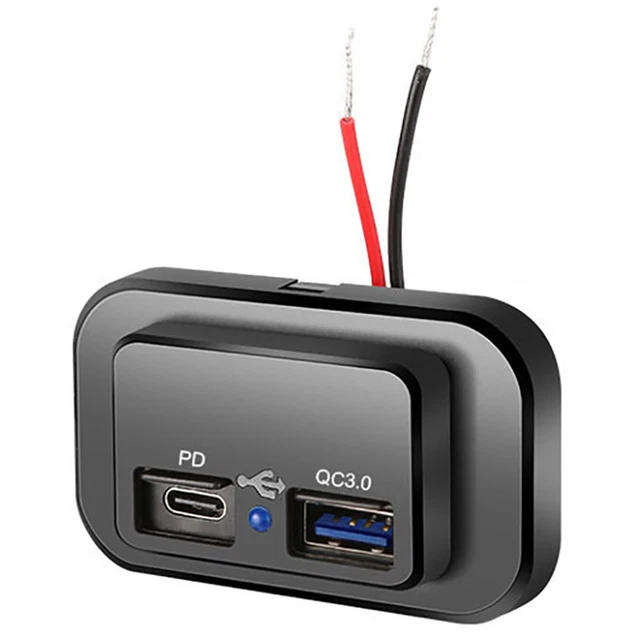 PRISE DE CHARGEUR de voiture double port USB charge rapide adaptateur secteur support panneau de ...