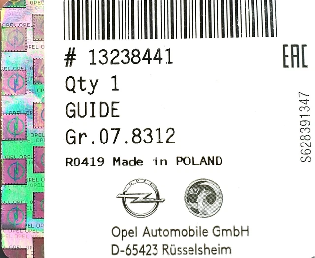 ORIGINAL VAUXHALL BALL Mounting Bumper Front Left Insignia A - 13238441 ...