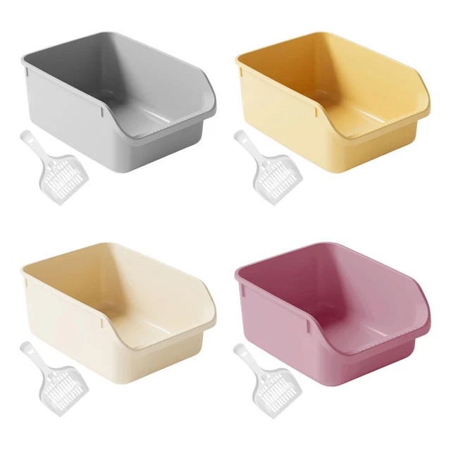 PET OPEN TOP Portable Cat Litter Container Bedpan Litter Case Extra ...