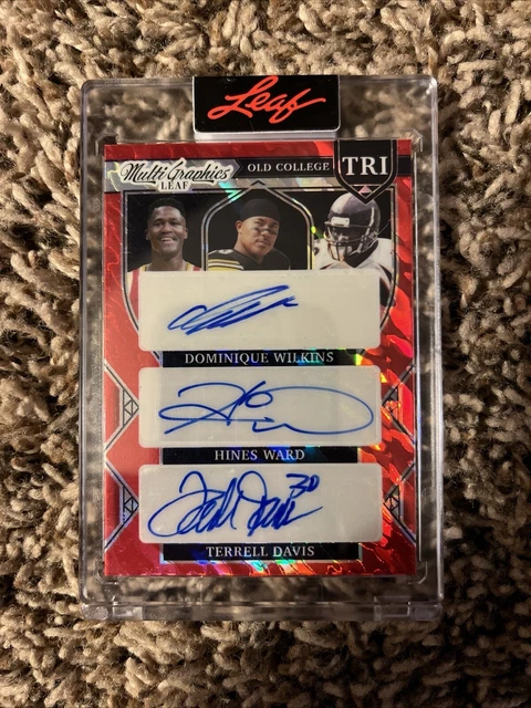 TRI AUTO HOF - Autographes Dominic Wilkins, Hines Ward, Terrell Davis ...