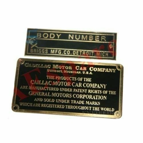 CADILLAC MOTOR COMPANY Car Company Information & Body Number Plate £46. ...