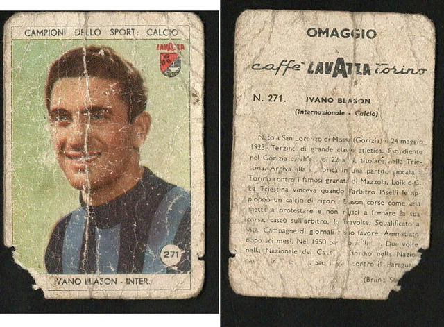 FIGURINA LAVAZZA CAMPIONI dello Sport 1950-52 n.271 Blason (Inter)! EUR ...
