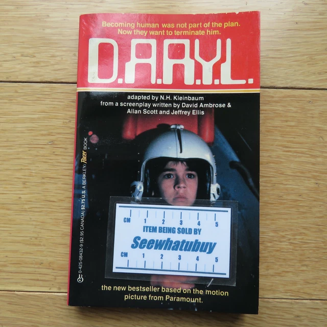 D.A.R.Y.L. BY N H Kleinbaum - movie novelization - 1985 Paperback (PB ...