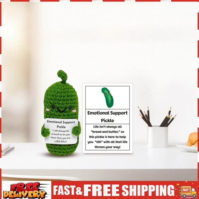 LUSTIGE EINGELEGTE GURKE positive Karte Pickle Knitting Doll Cheer Up ...