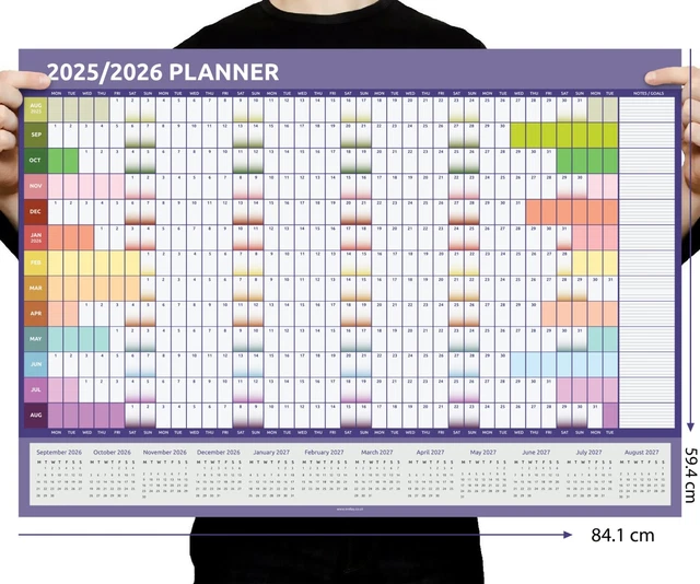 2025 -2026 A1 Academic Mid Year Wall Planner Calendar Home Office ...