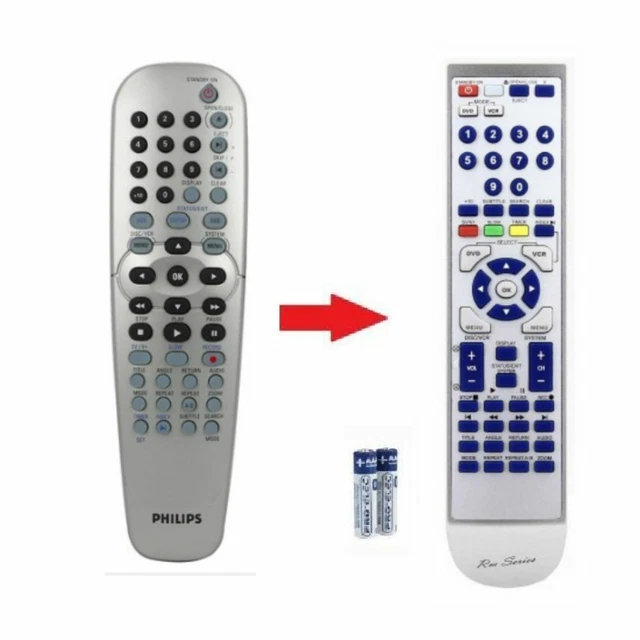 REPLACEMENT DEDICATED REMOTE Control For PHILIPS DVP620VR VHS DVD Combi ...