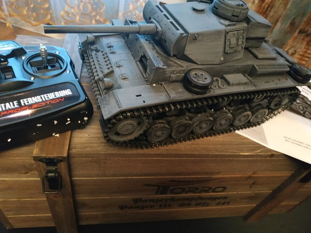 1/16 TORRO GERMAN Panzer III RC Tank 2.4GHz Infrared IR Metal Edition ...