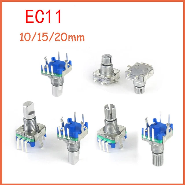 ROTARY SHAFT ENCODER EC11 5Pin Digital Potentiometer With Push Switch ...
