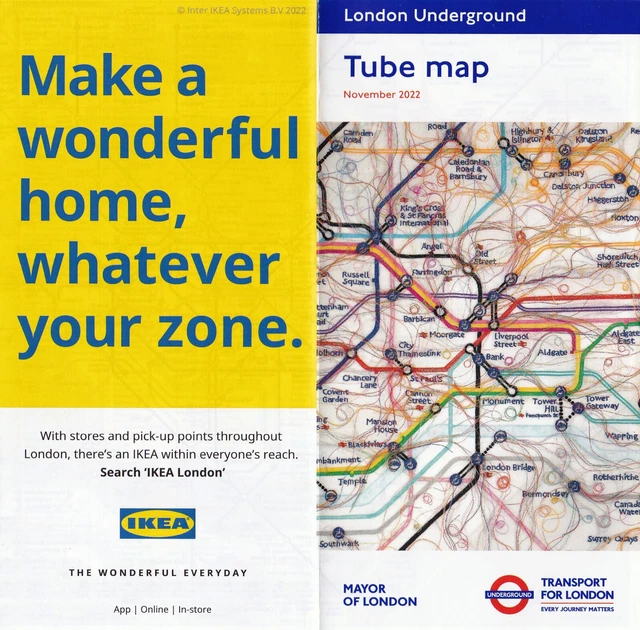LONDON UNDERGROUND TUBE Map / Guide 2022 November £1.00 - PicClick UK