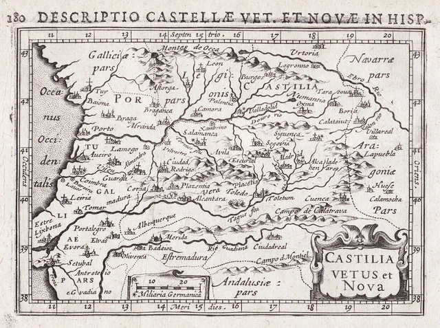 CASTILLA CASTILE ESPAÑA Espagne Mapa Grabado Map Carte Bertius EUR 87 ...