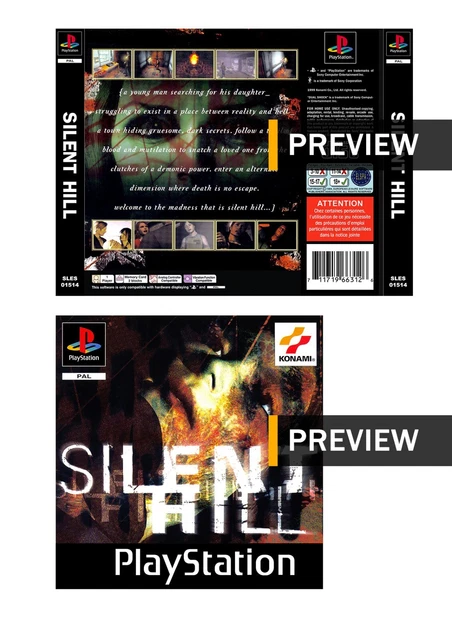 - SILENT HILL 1 PS1 Front Back PAL Box Art Case Insert Cover only £4.99 ...