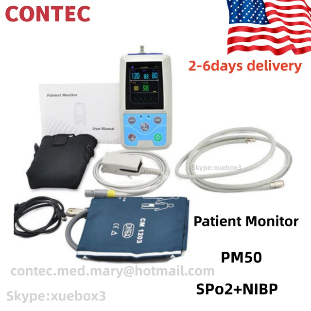 CONTEC PORTABLE VITAL Signs Patient Monitor, NIBP+SPO2+PR, PC Software ...