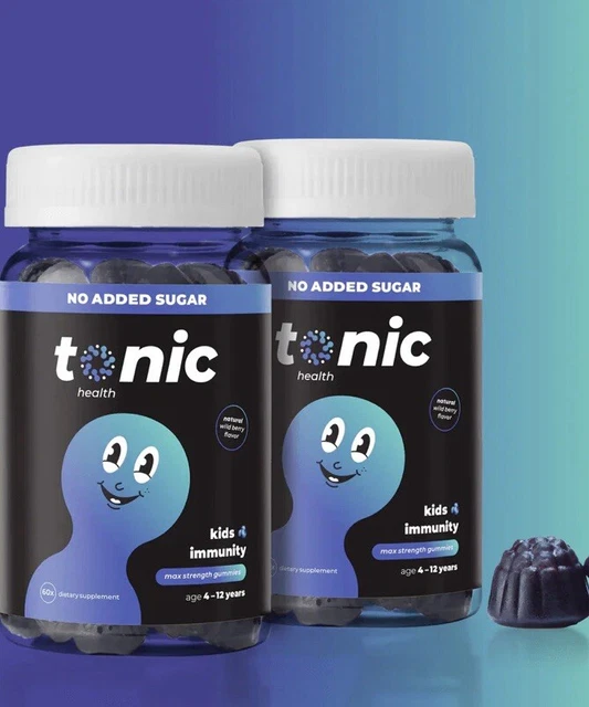 2 X TONIC Health Kids Immunity Supplement. No Added Sugar. 30 Gummies ...