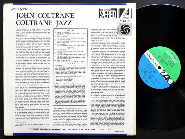 LP JOHN COLTRANE Coltrane Jazz ATLANTIC SD 1354 EE. UU. 1961 Elvin Jones McCoy Tyner EUR 93,43 ...