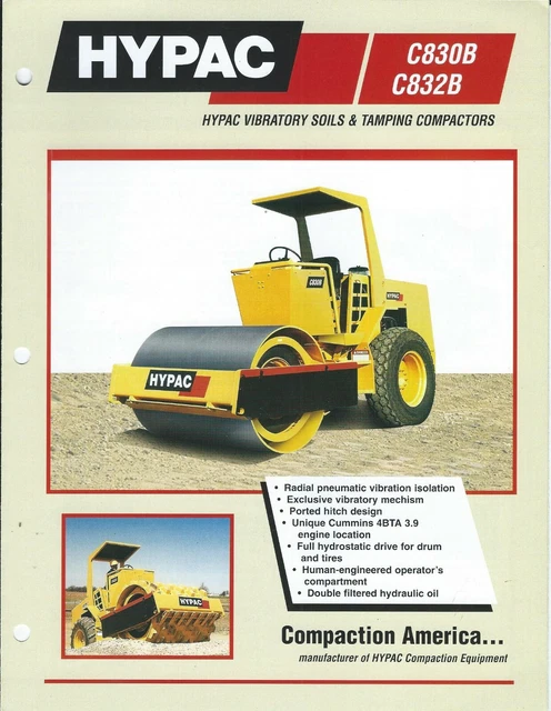 EQUIPMENT BROCHURE - Hypac - C830B C832B - Vibratory Compactor - c1997 ...