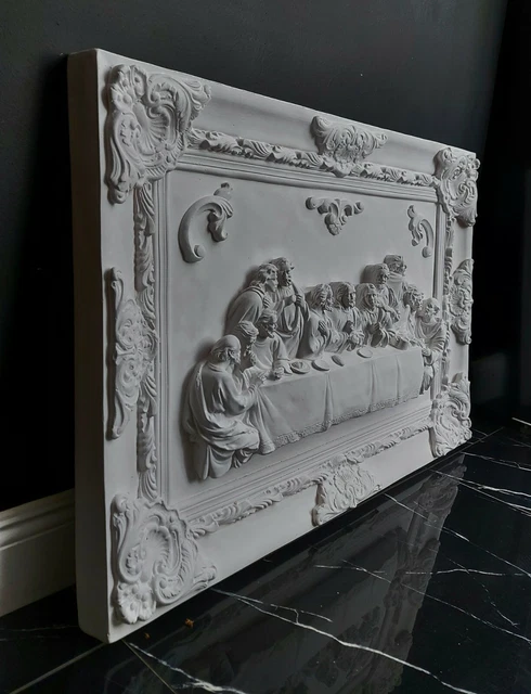 LARGE BAS RELIEF The Last Supper by Leonardo da Vinci Stucco Gips ...