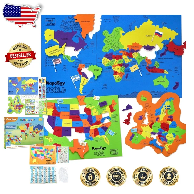 DELUXE WORLD MAP Jigsaw Puzzle with Capitals & Flags - Inspiring Young ...