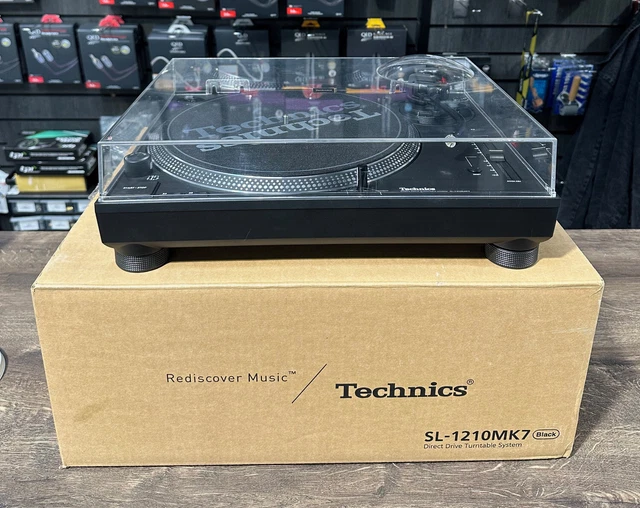 TECHNICS SL-1210 MK7 Direct Drive DJ Turntable Black 3 Speed cover Slip ...